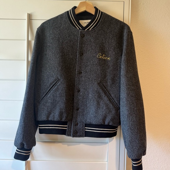 Celine | Jackets & Coats | Celine New Embroidered Name Varsity ...